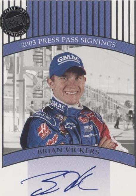 2003 Press Pass - Signings Brian Vickers (AU) for sale online | eBay