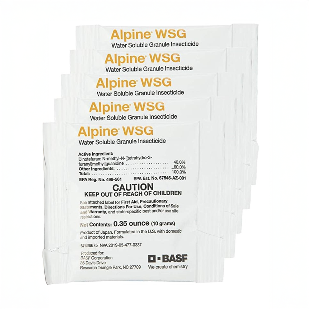 Alpine WSG Water Soluble Granule Insecticide 5 x 10g Packets by BASF | eBay