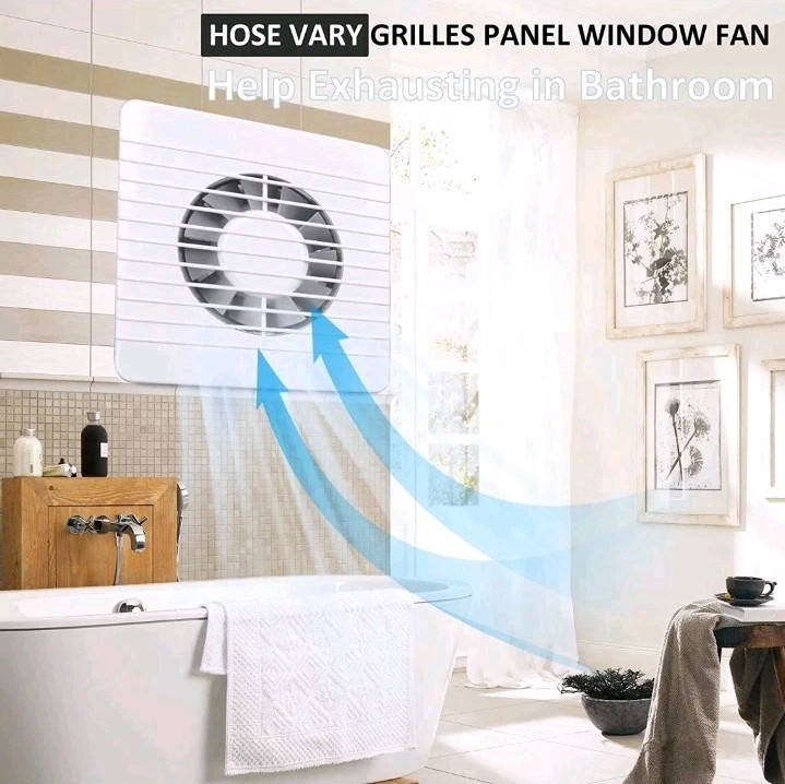 4 Inch Small Window Fan, Grilles Exhaust Fan, Through-Wall Extractor ...