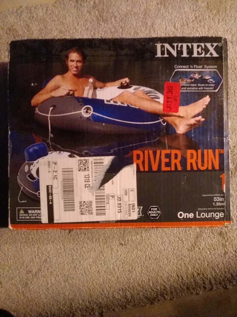 Intex River Run 1 Person Inflatable Tube Raft Float for Lake, Pool, and ...