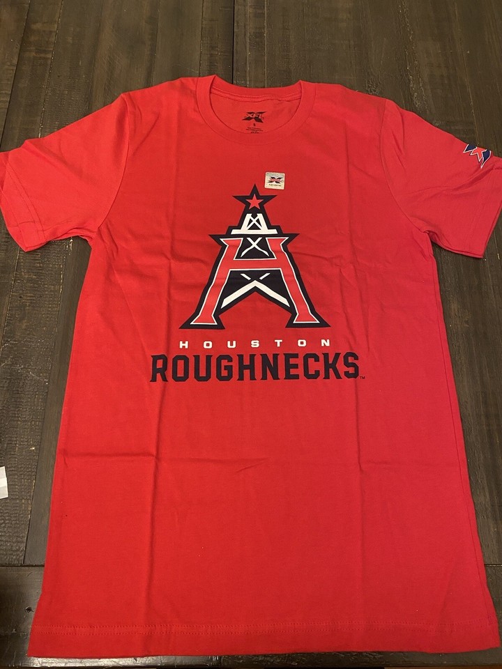 XFL Women’s Houston Roughnecks Football Logo Tee Shirt T-Shirt, Red ...