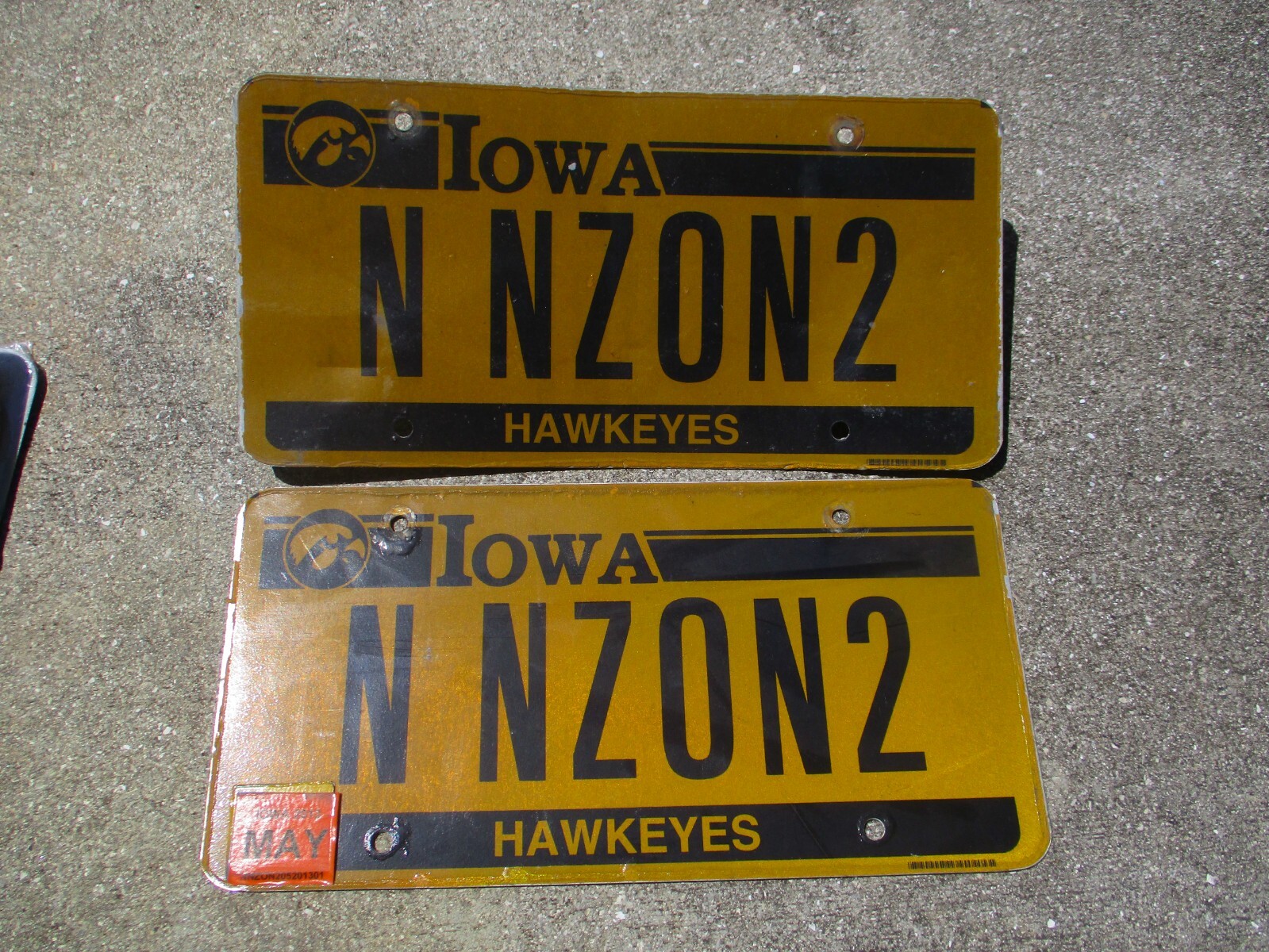 Iowa 2013 Hawkeyes license plate pair # N NZON 2 | eBay
