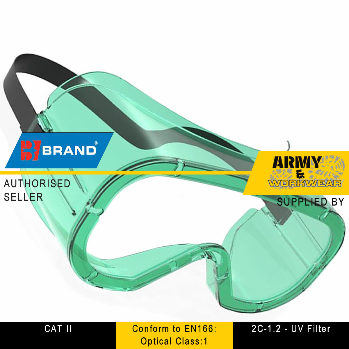 Non Vent SG604N Goggle Clear Green Protective Glasses Eye Protection ...