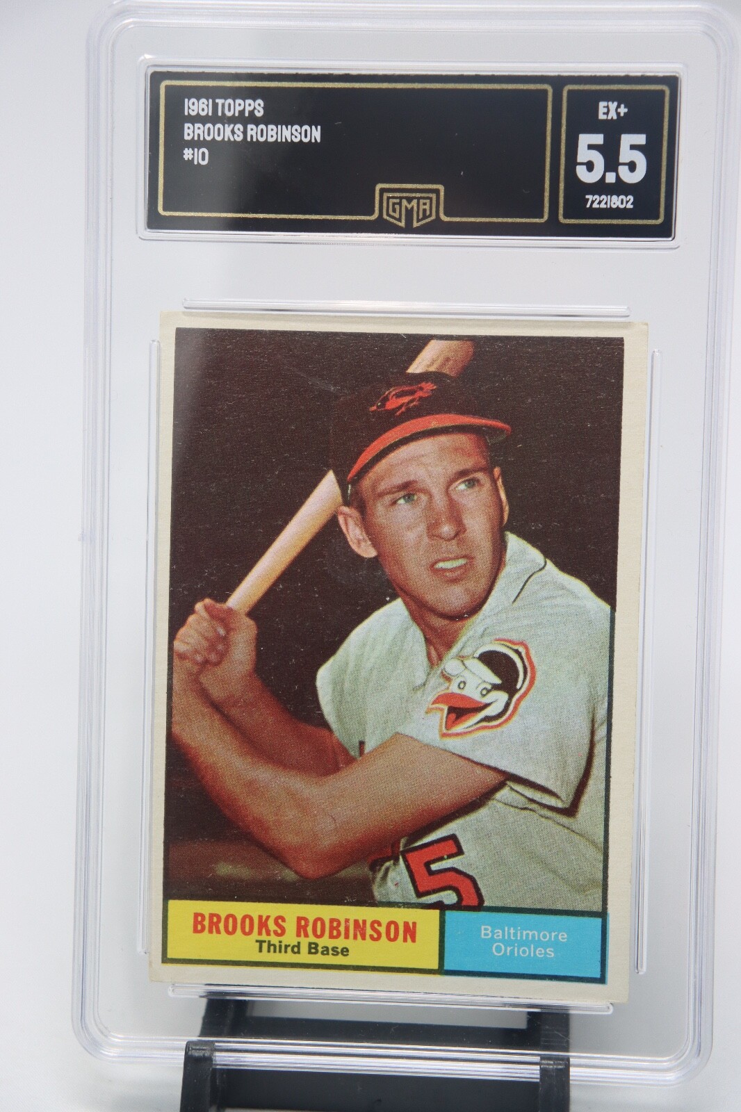 1961 Topps #10 BROOKS ROBINSON Card HALL OF FAMER Balt Orioles Graded ...