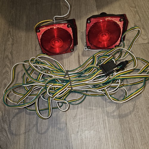 Rear LED Submersible Square Trailer Tail Lights Kit Boat Truck ...