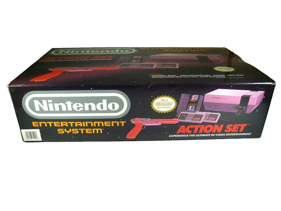 1987 Nintendo Action Set Vintage Console w/ Zapper Gun & Duck Hunt New ...