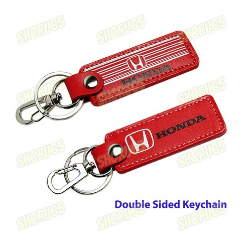 For Honda Keychain Red Leather Key Ring Civic Accord Key Chain Holder ...