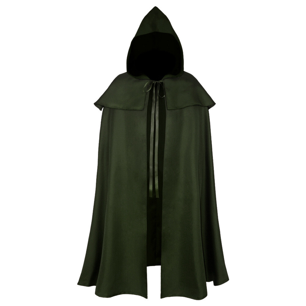 Medieval Hooded Hobbit Cape Costume Cosplay Renaissance Halloween Fancy ...