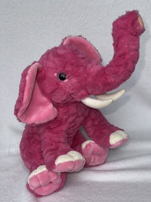 The Petting Zoo Pink Elephant Big Eyes Plush Soft Toy 2010 Stuffed ...