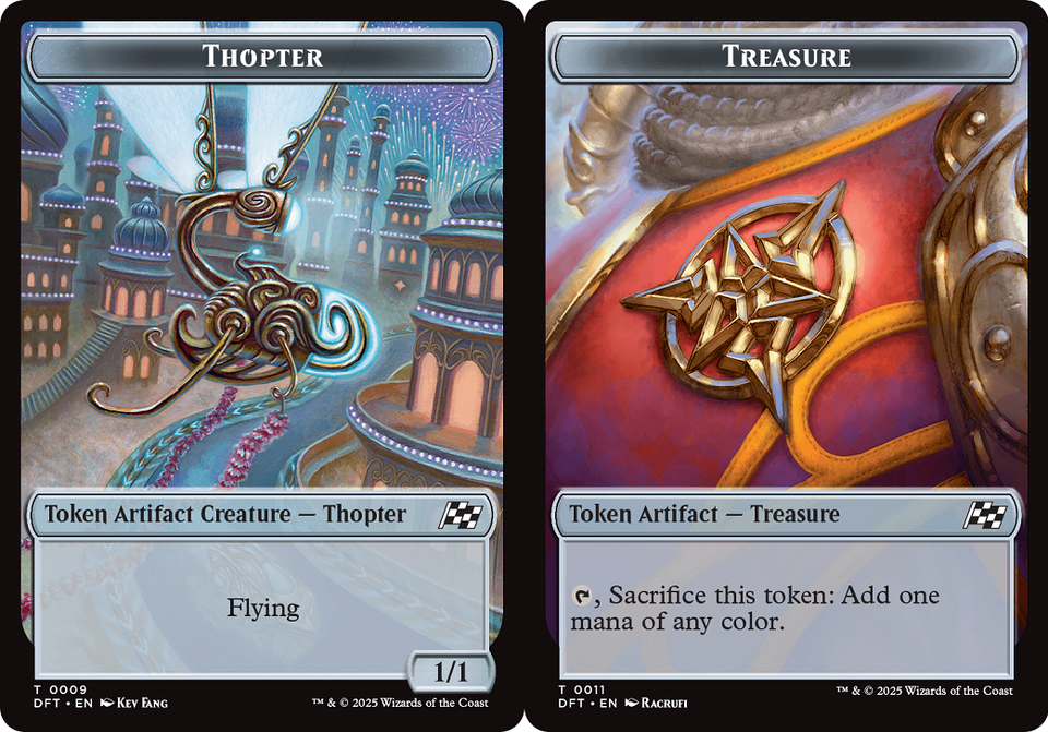 4x Thopter (9) // Treasure (11) Token MTG Aetherdrift NM Magic Regular ...