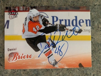 DANIEL DANNY BRIERE PHILADELPHIA FLYERS SIGNED 2008-9 FLEER ULTRA #69 ...