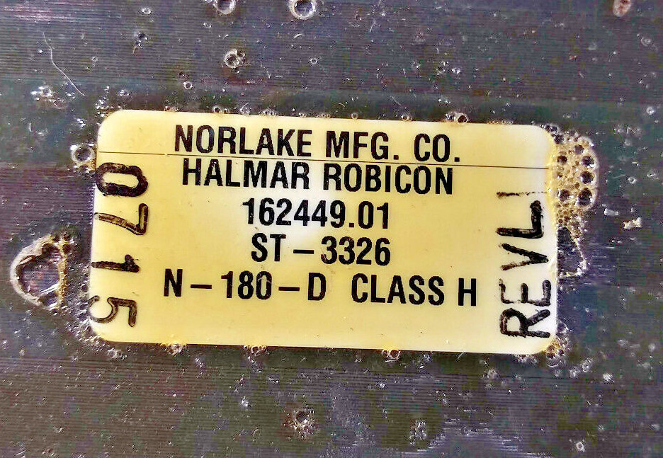 1 NEW NORLAKE MFG 162449.01 CONTROL VOLTAGE TRANSFORMER NNB *MAKE OFFER ...