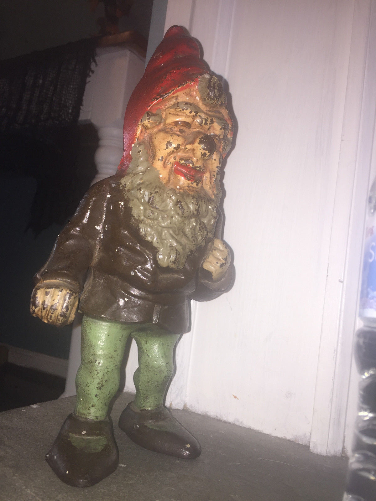 Super Rare Antique Cast Iron GNOME Doorstop Hubley Fabulous Art Statue ...