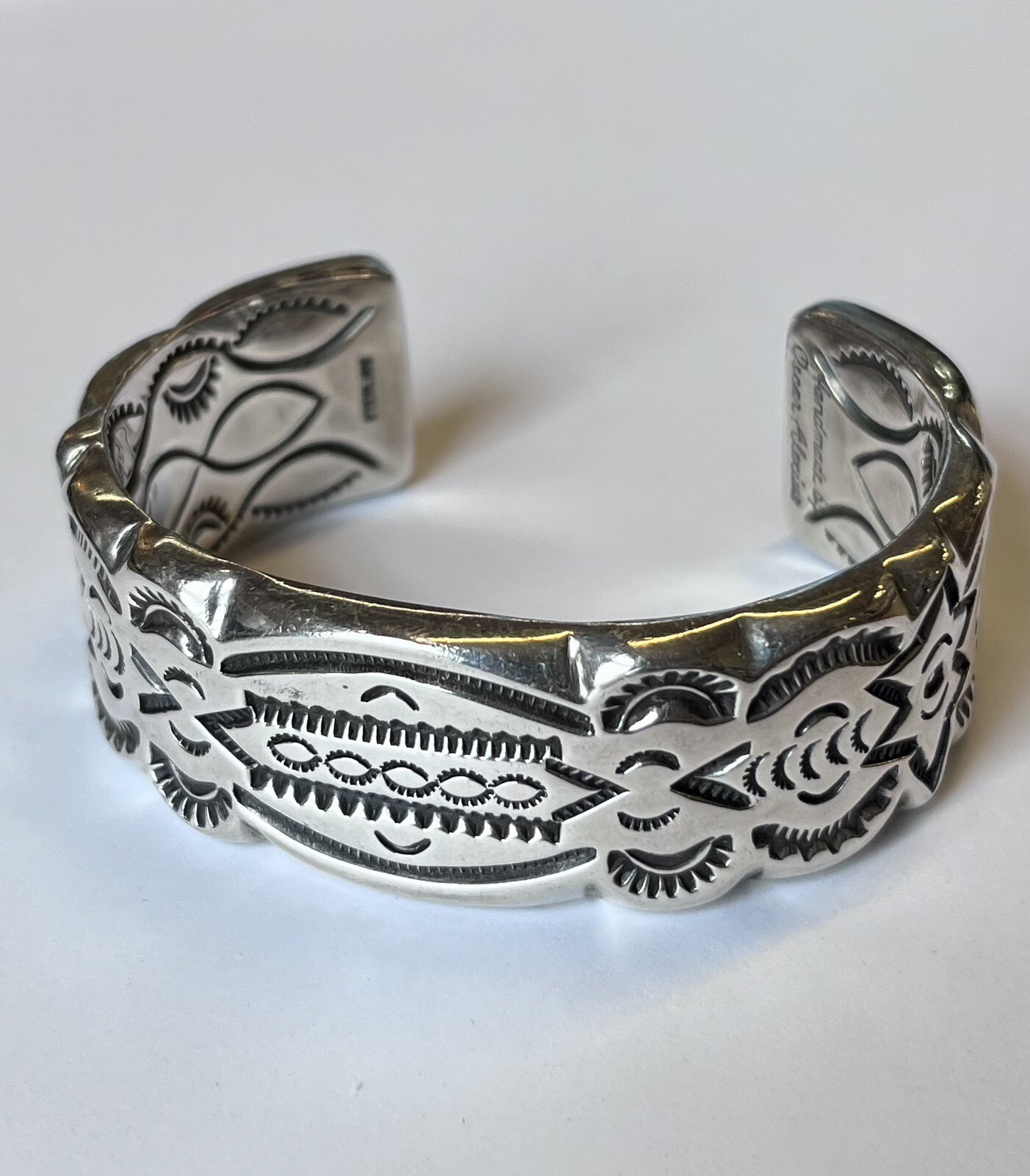 Vintage Native American Oscar Alexius Sterling Silver cuff bracelet ...