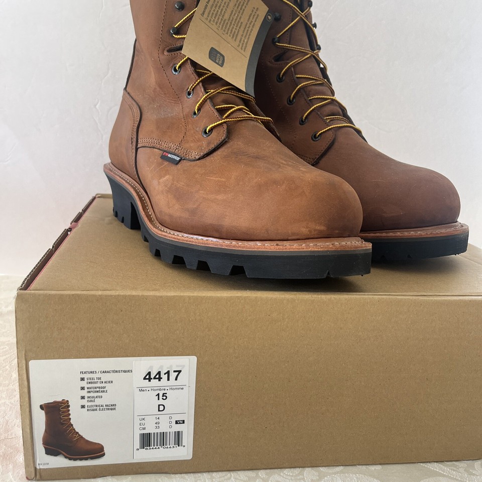Red Wing 4417 LoggerMax Mens 15 D 9" Safety Toe Waterproof Insulated ...