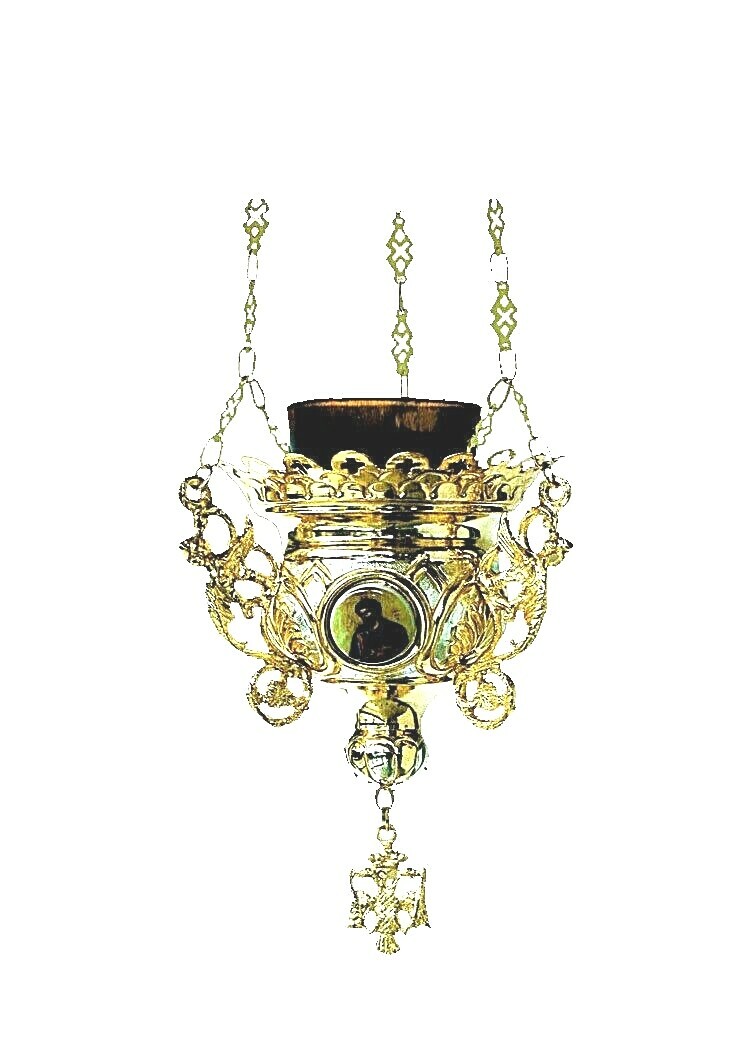 Orthodox Kandila Vigil Hanging Oil Lamp with Porcelain Icons + FREE ...