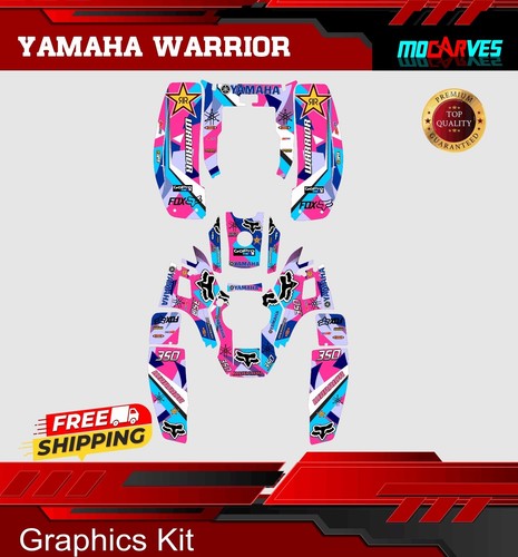 Yamaha Warrior 350 full graphics kit Warrior stickers Design Custom atv ...