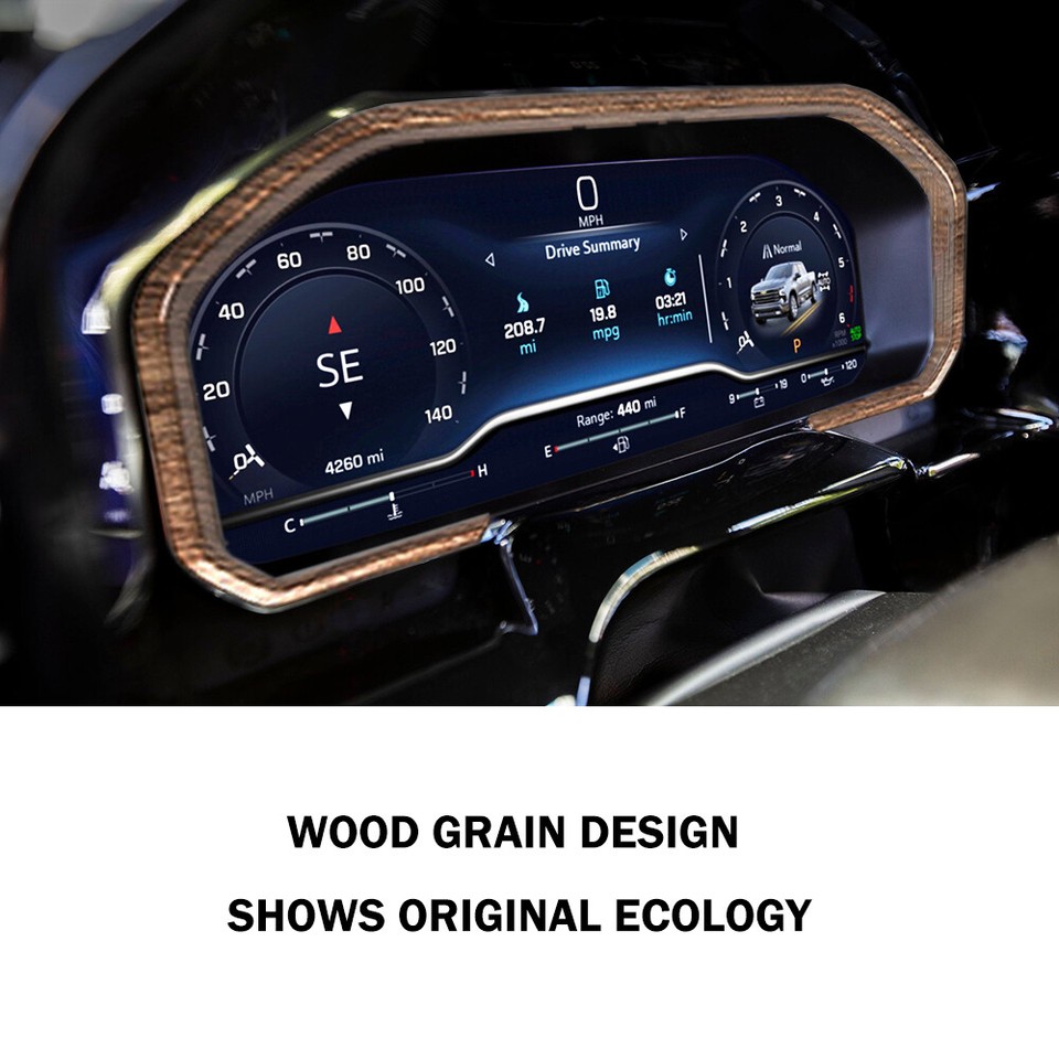 Wood Grain Dashboard Meter Frame Trim Cover For Chevy Silverado GMC ...