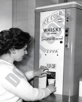 1960 Whiskey Soda Dispenser Vending Machine EVVA in London 8x10 Photo ...