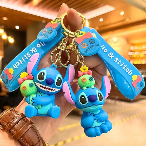 Lilo & Stitch 3D Cartoon Keychains Cute PVC Pendants Keyrings Boys ...