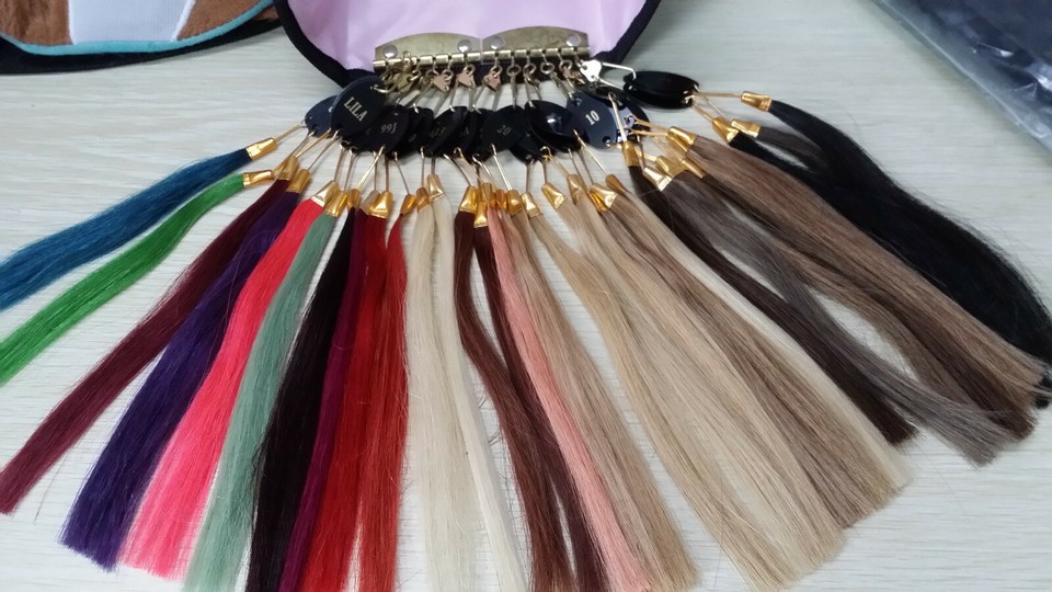 Salon Color Chart Remy Human Hair Extensions Color Ring Wheel 43 Color ...