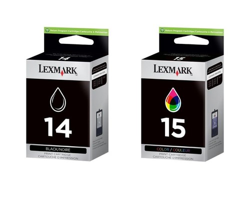 Lexmark Genuine #14 Black, #15 Colour Ink Cartridge | eBay