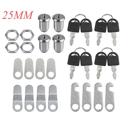 4Pcs 25mm Cam Lock Door Barrel Drawer Cabinet Mail Box Locker Cupboard ...