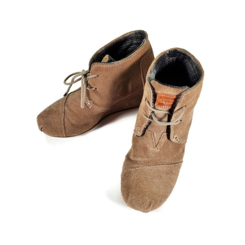 Toms Womens Kala Desert Ankle Boots Booties Brown Wedge Round Toe Lace ...