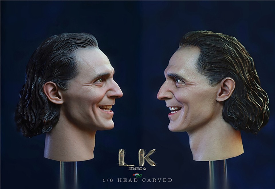 BY-ART 1/6 BY-T10 Loki Tom Hiddleston Head Carved With Helmet Fit 12 ...