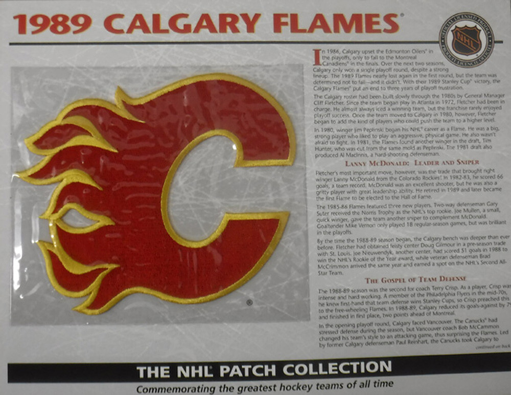 1989 Calgary Flames Willabee & Ward Official NHL Patch 43138 | eBay