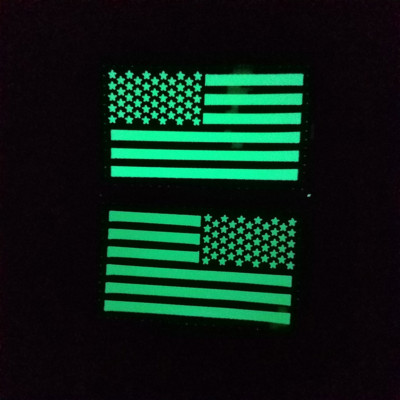 REFLECT IR USA AMERICAN FLAG REVERSE LEFT RIGHT HOOK&LOOP PATCH GLOW IN ...