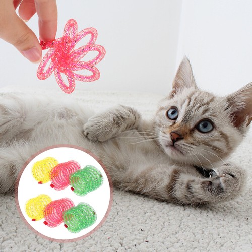 6 Pcs Toys Kitten Teaser Colorful Cat Springs | eBay