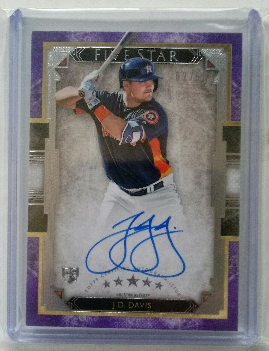 J.D. DAVIS JD Davis 2018 TOPPS FIVE STAR /50 Rookie Autograph RC On ...