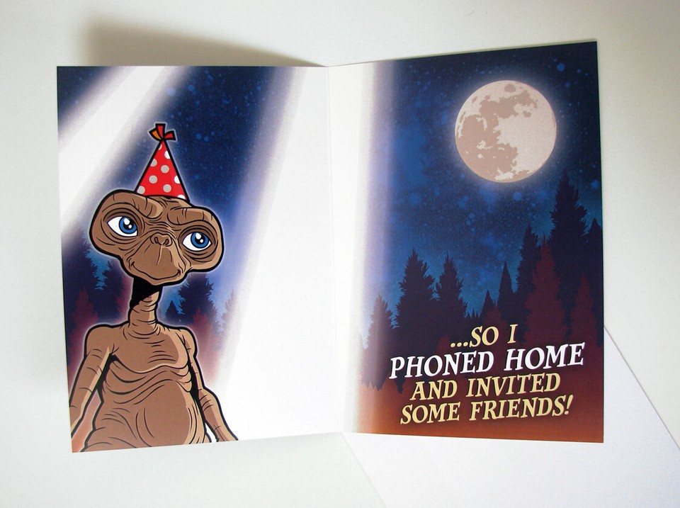 E.T. Birthday Card Extra Terrestrial 5" x 7" ET Funny 80s Movie ...