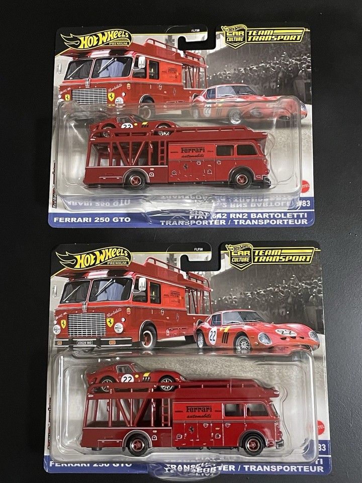 Hot Wheels Team Transport Ferrari 250 GTO And Fiat 642 Rn2 Bartoletti ...