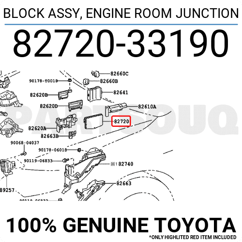 8272033190 Genuine Toyota BLOCK ASSY, ENGINE ROOM JUNCTION 82720-33190 ...