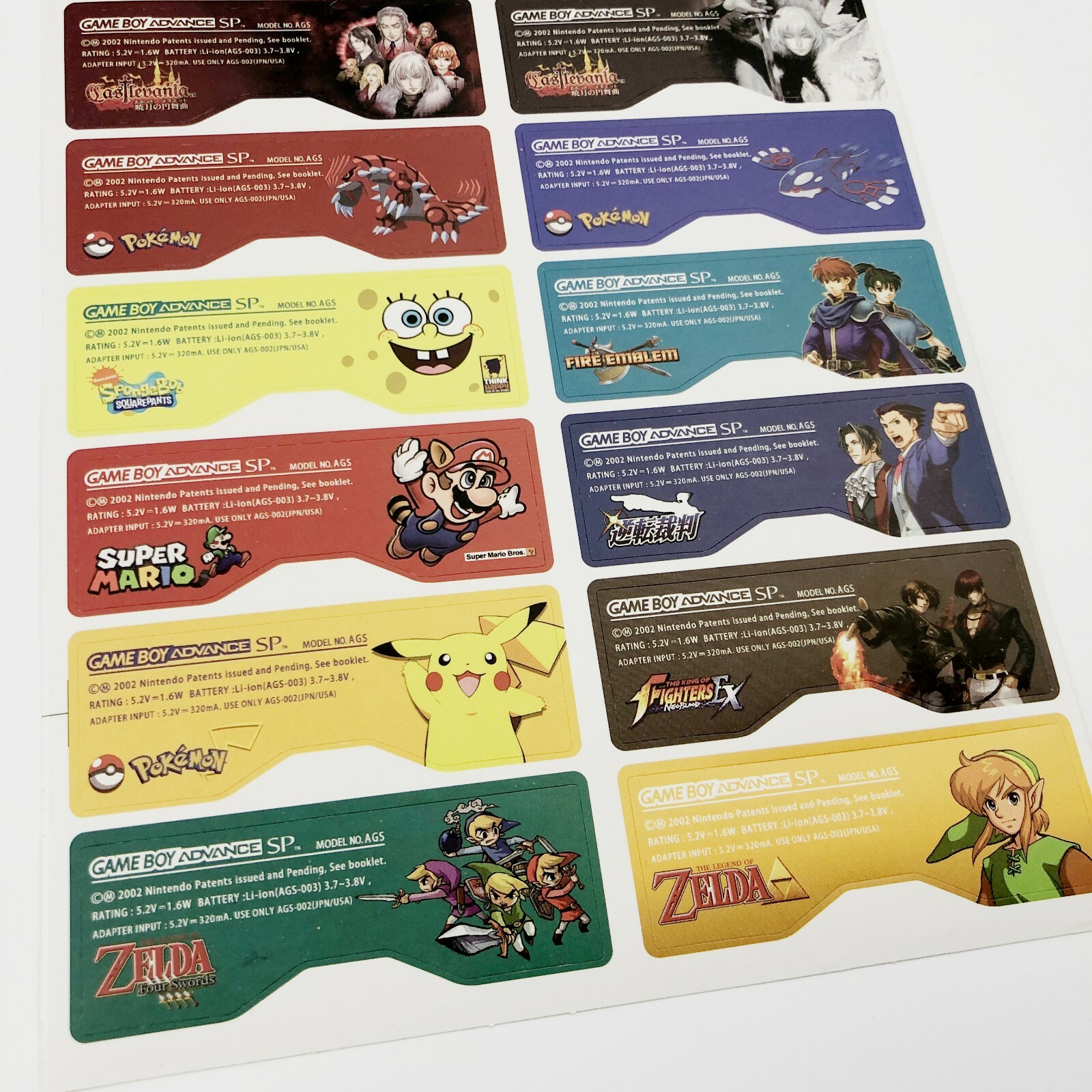 Colorful Sticker Labels For Nintendo Game boy Advance SP GBASP Console ...