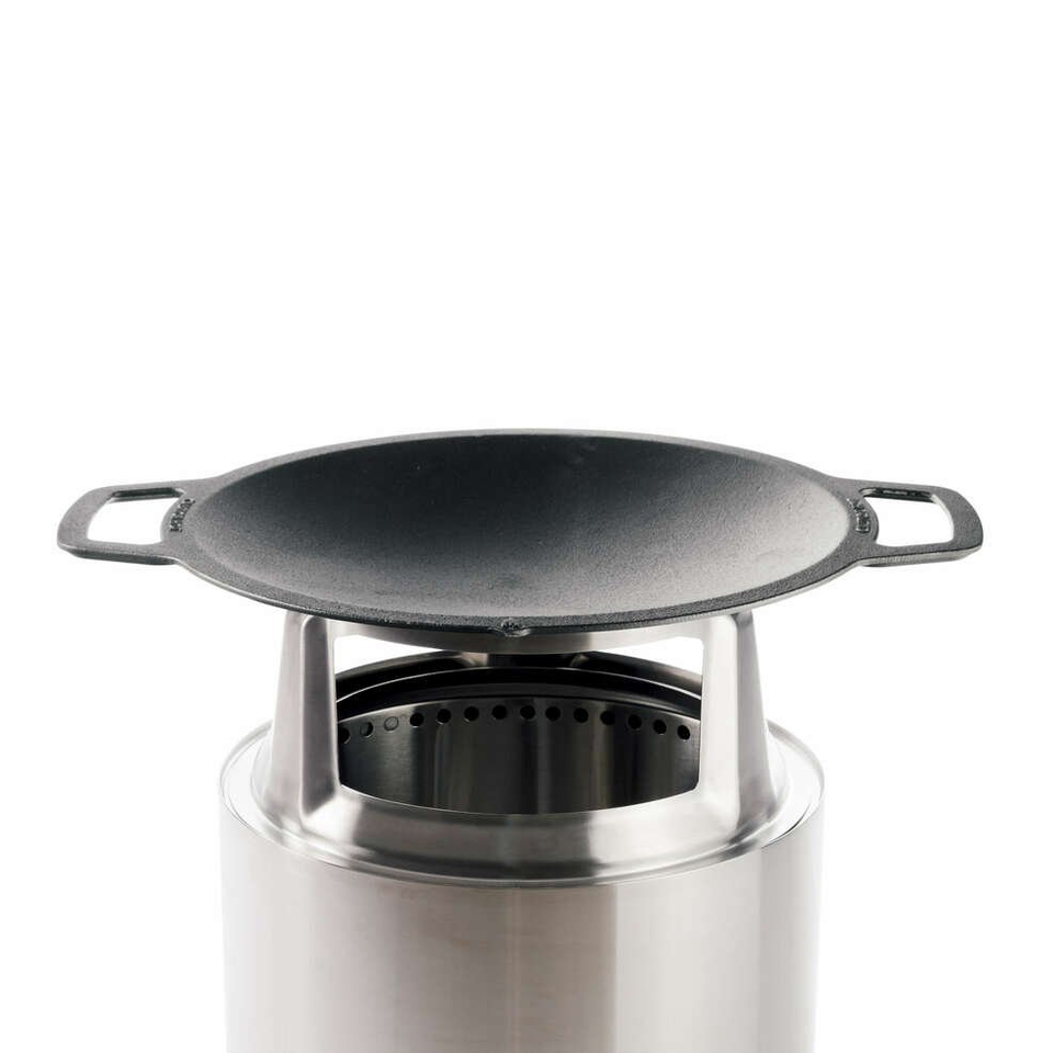 Ranger Wok + Hub, Cast Iron Cookware with Stainless Steel Hub for 6.5 ...