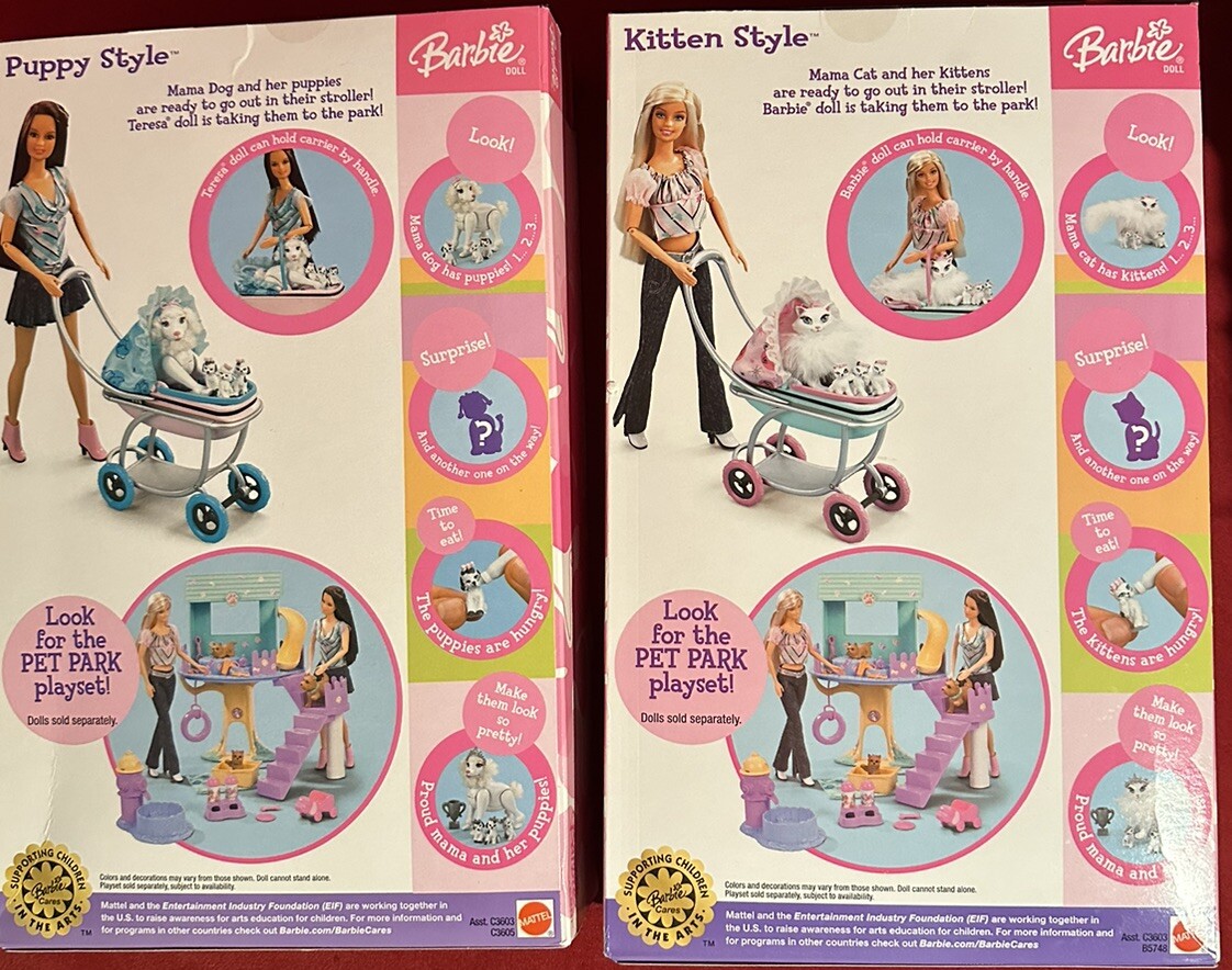 2003 Barbie Posh Pets Kitten Style B5748 And Puppy Style C3605 Lot Of 2 ...