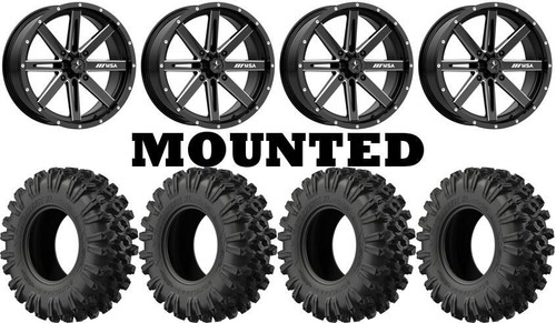 Kit 4 EFX MotoRavage XL Tires 35x10-15 on MSA M41 Boxer Gloss Black ...