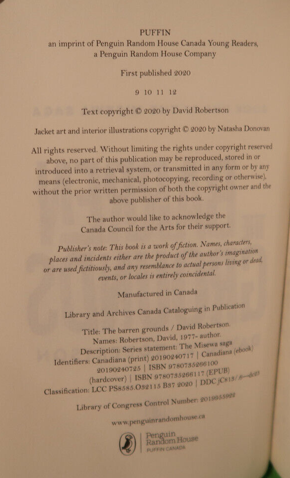 The Barren Grounds : The Misewa Saga, Book One by David A. Robertson ...