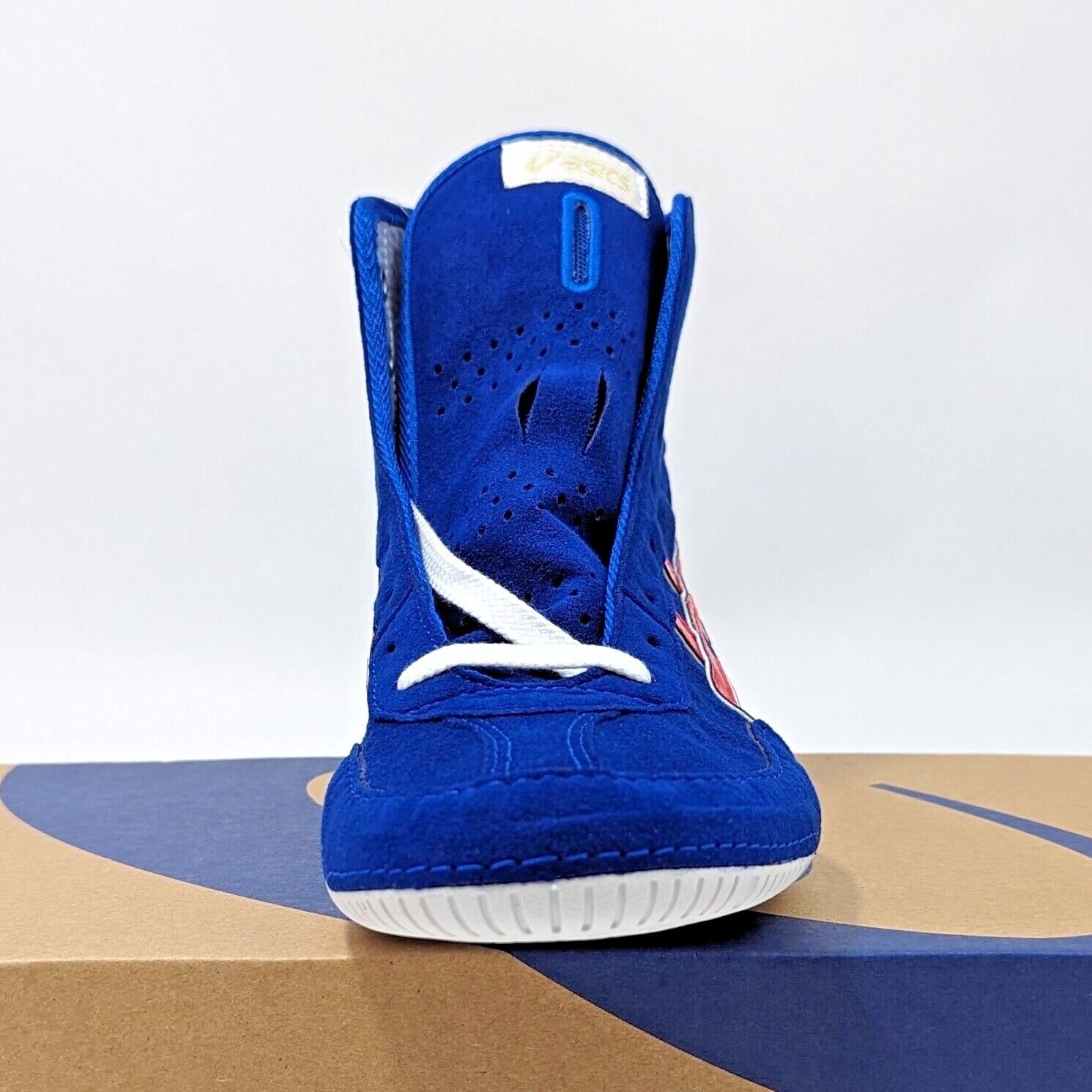 ASICS Wrestling Shoes 1083A001 Blue/Red(White) lace:White EX-EO(TWR900 ...