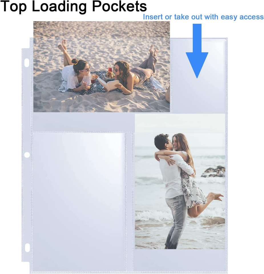 30 Pack 4X6" Photo Album Refill Pages for 3 Ring Binder,Ultra-Clear ...