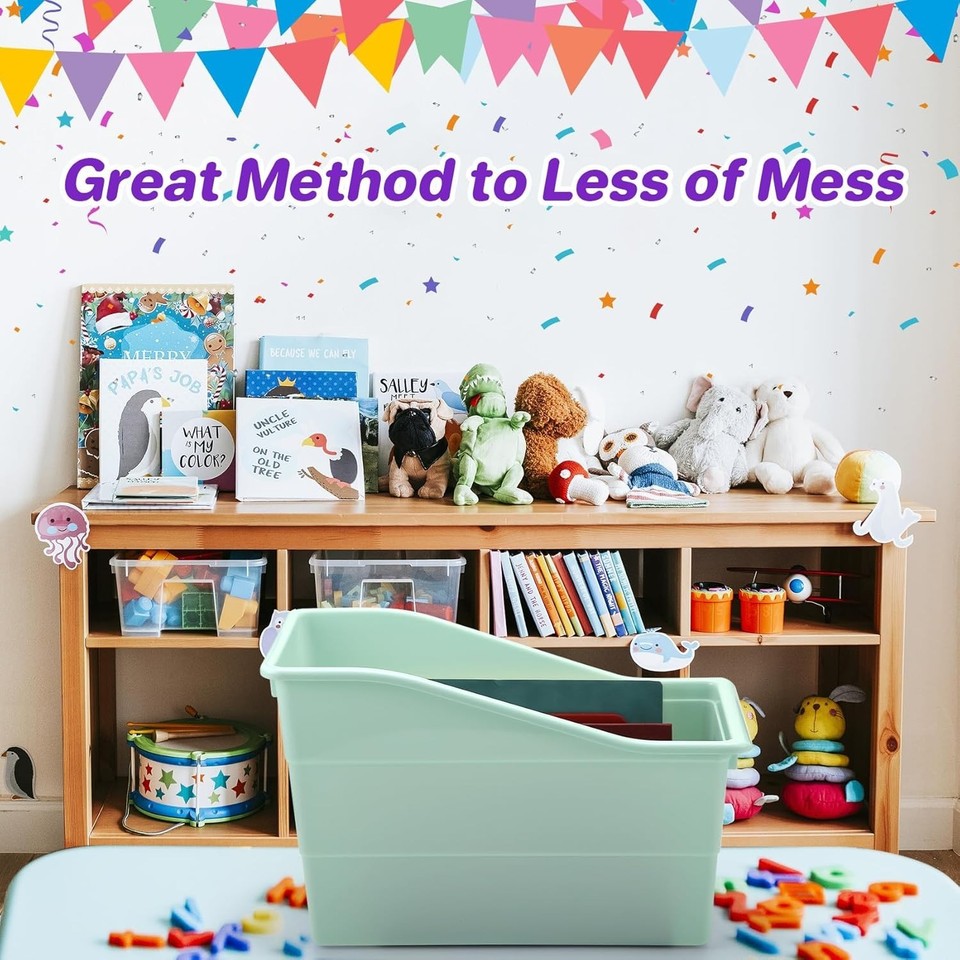 6 Pcs Plastic Storage Boxes, Files Book Bins for Classroom Multiple ...