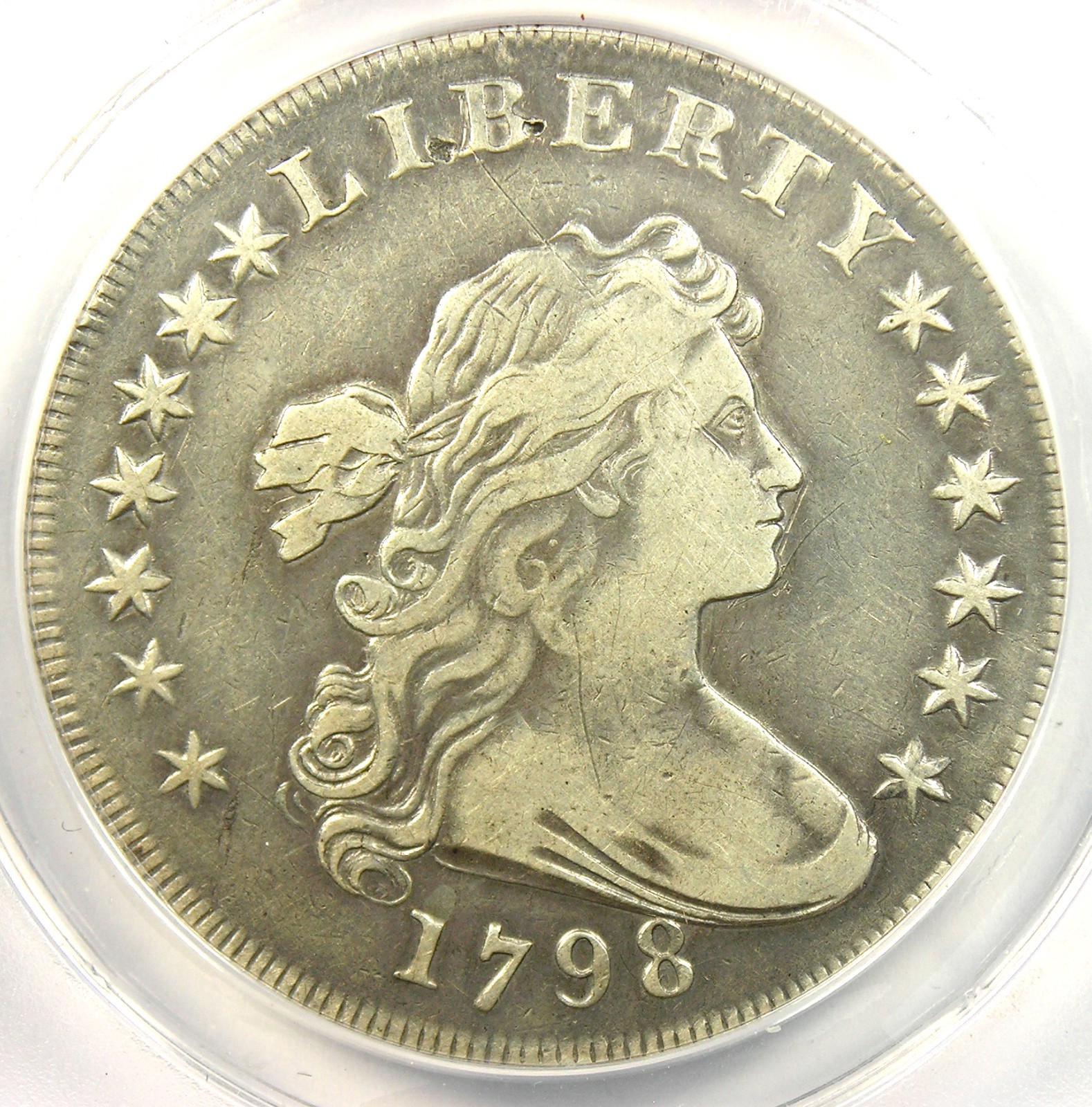 1798 Draped Bust Silver Dollar $1 Coin - Certified ANACS VF35 Detail ...