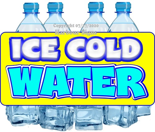 Ice Cold Water DECAL (Choose Your Size) Bottled Food Truck Concession ...