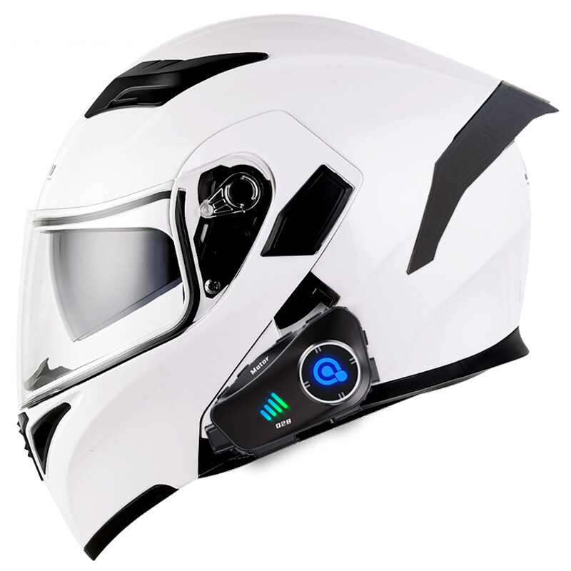 Modular Bluetooth Motorcycle Helmet Flip Up Dual visor Camera Function ...