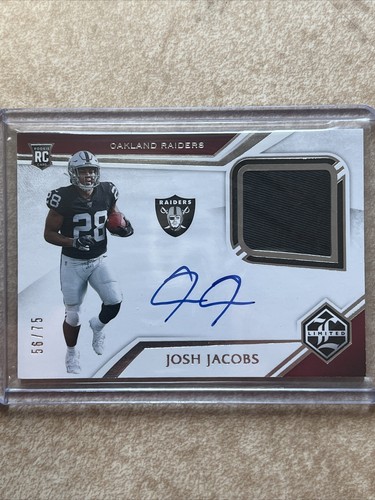 2019 Panini Limited Josh Jacobs Rookie Patch Autograph 56/75 Raiders ...