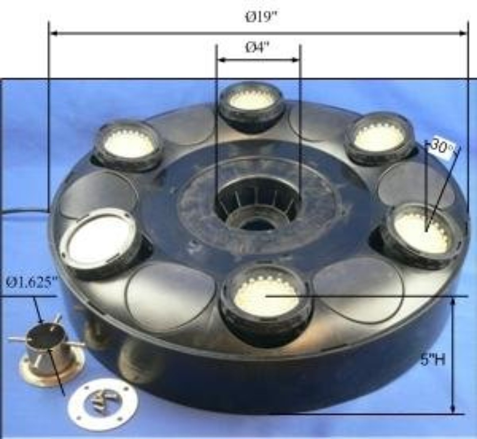 Ocean Mist Floating Pond Light Ring w/ multi-color 6x60 (360) LEDs-for ...