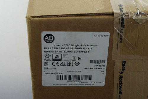 New Allen Bradley 2198-S086-ERS3 SER B Kinetix 5700 Single Axis Inver ...